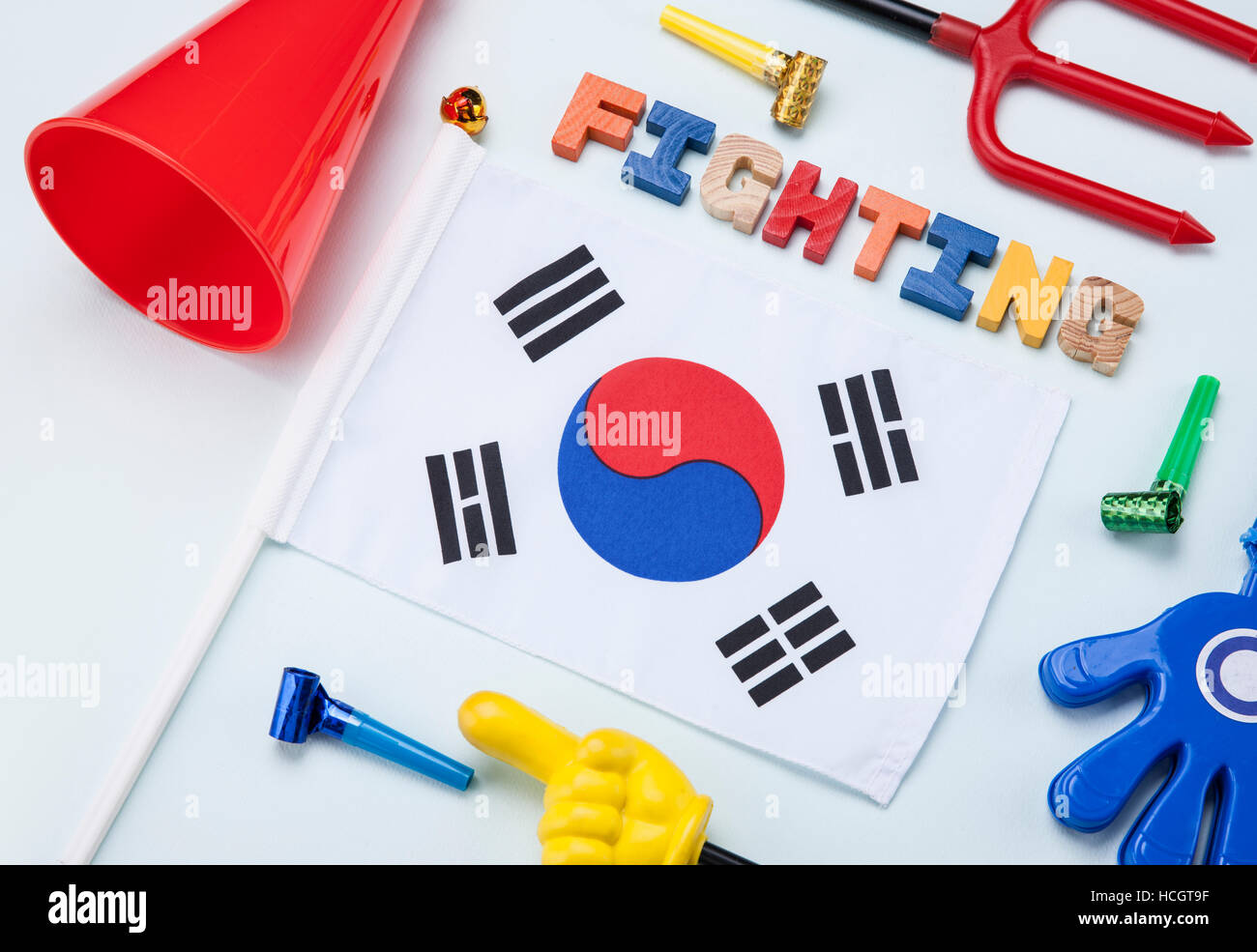 Korean flag and cheering tools Stock Photo - Alamy