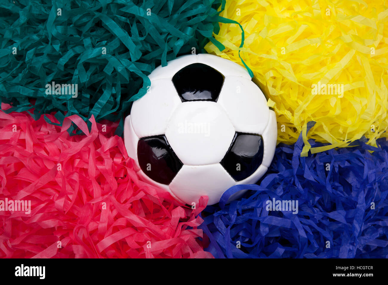 Soccer ball with cheering tools Stock Photo - Alamy