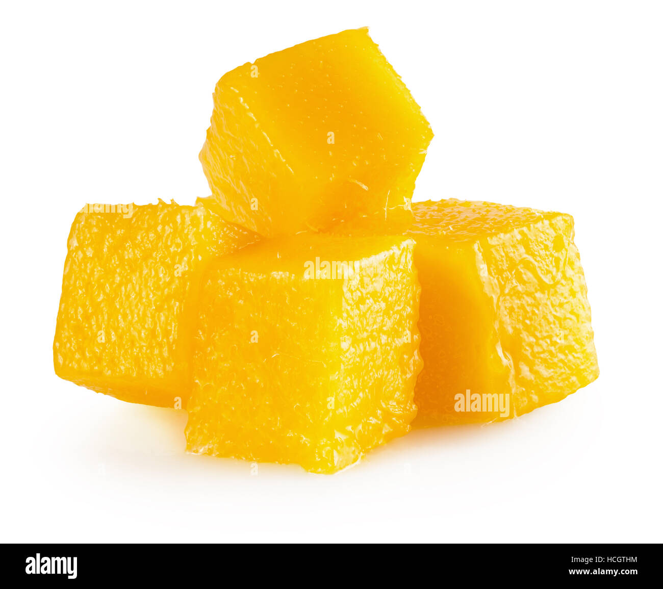 mango cube slices isolated on the white background Stock Photo - Alamy
