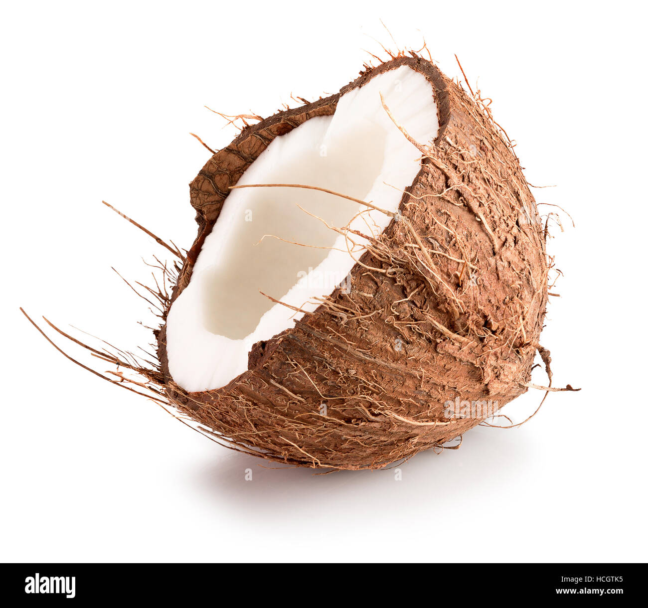 half of coconut isolated on the white background Stock Photo - Alamy