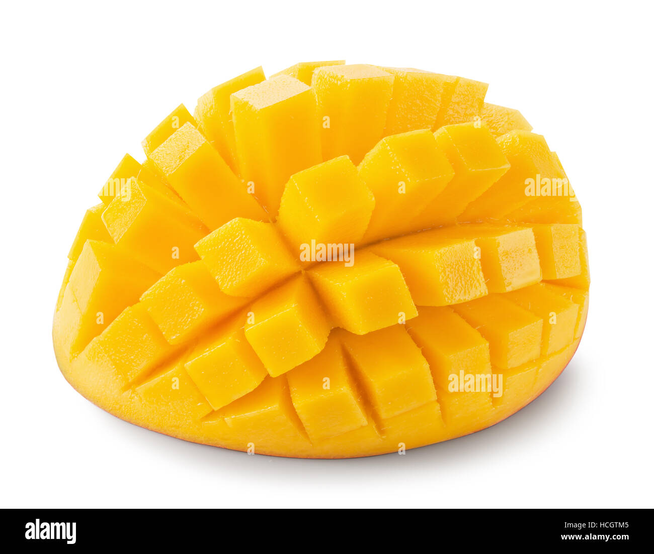 mango cube slices isolated on the white background Stock Photo - Alamy