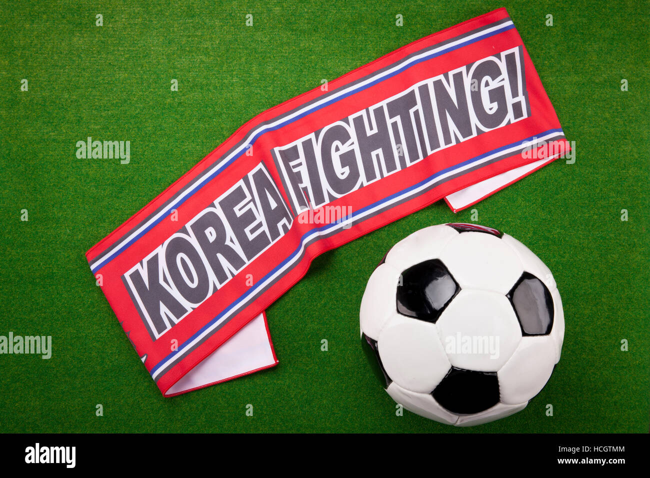 Soccer ball with cheering message for Korean team Stock Photo - Alamy