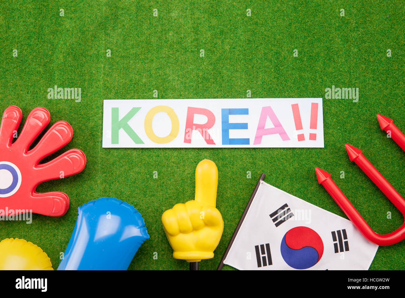 Cheering tools for Korean team Stock Photo - Alamy
