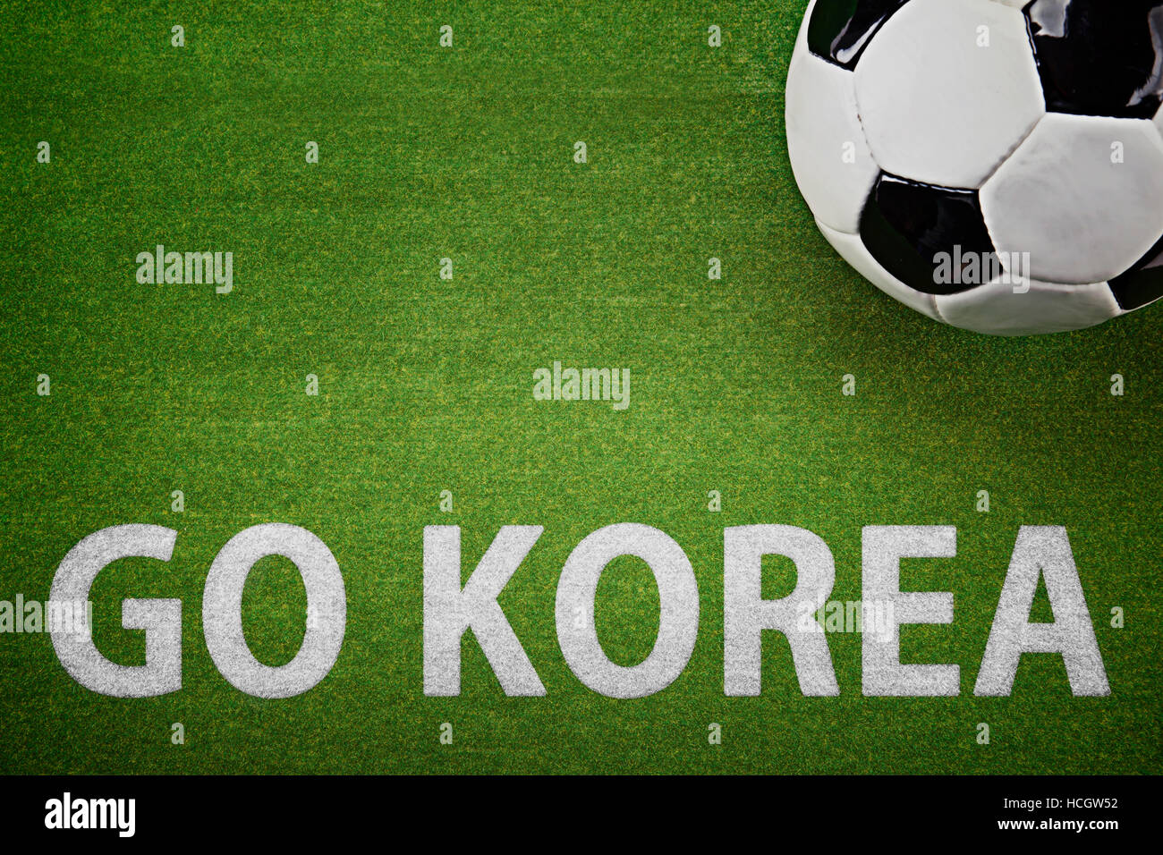 Soccer ball with Korean cheering message Stock Photo - Alamy