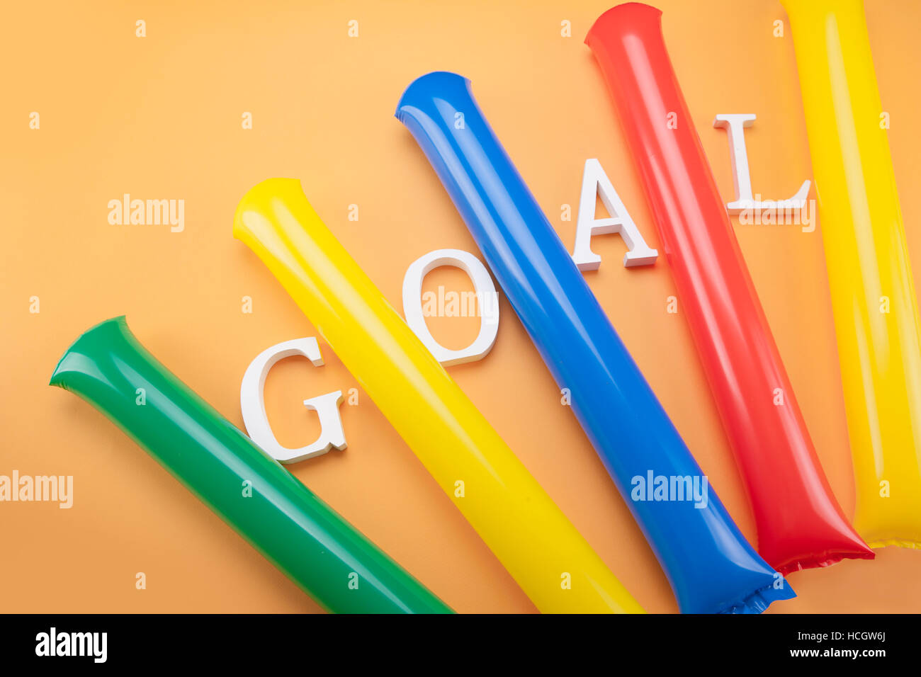 Cheering tools with five colors Stock Photo - Alamy