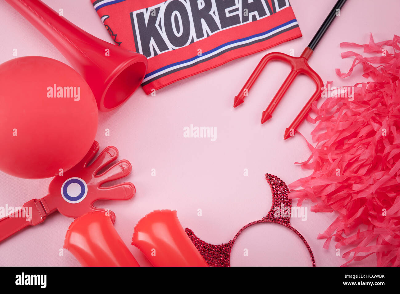 Cheering tools for Korean team at Olympic games Stock Photo - Alamy