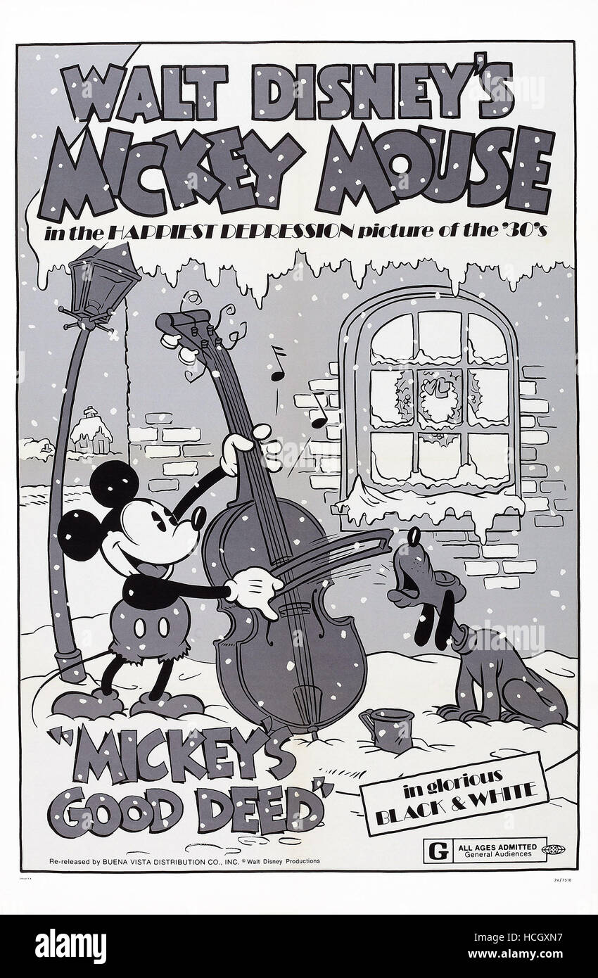MICKEY'S GOOD DEED, US poster art, from left: Mickey Mouse, Pluto, 1932 ...