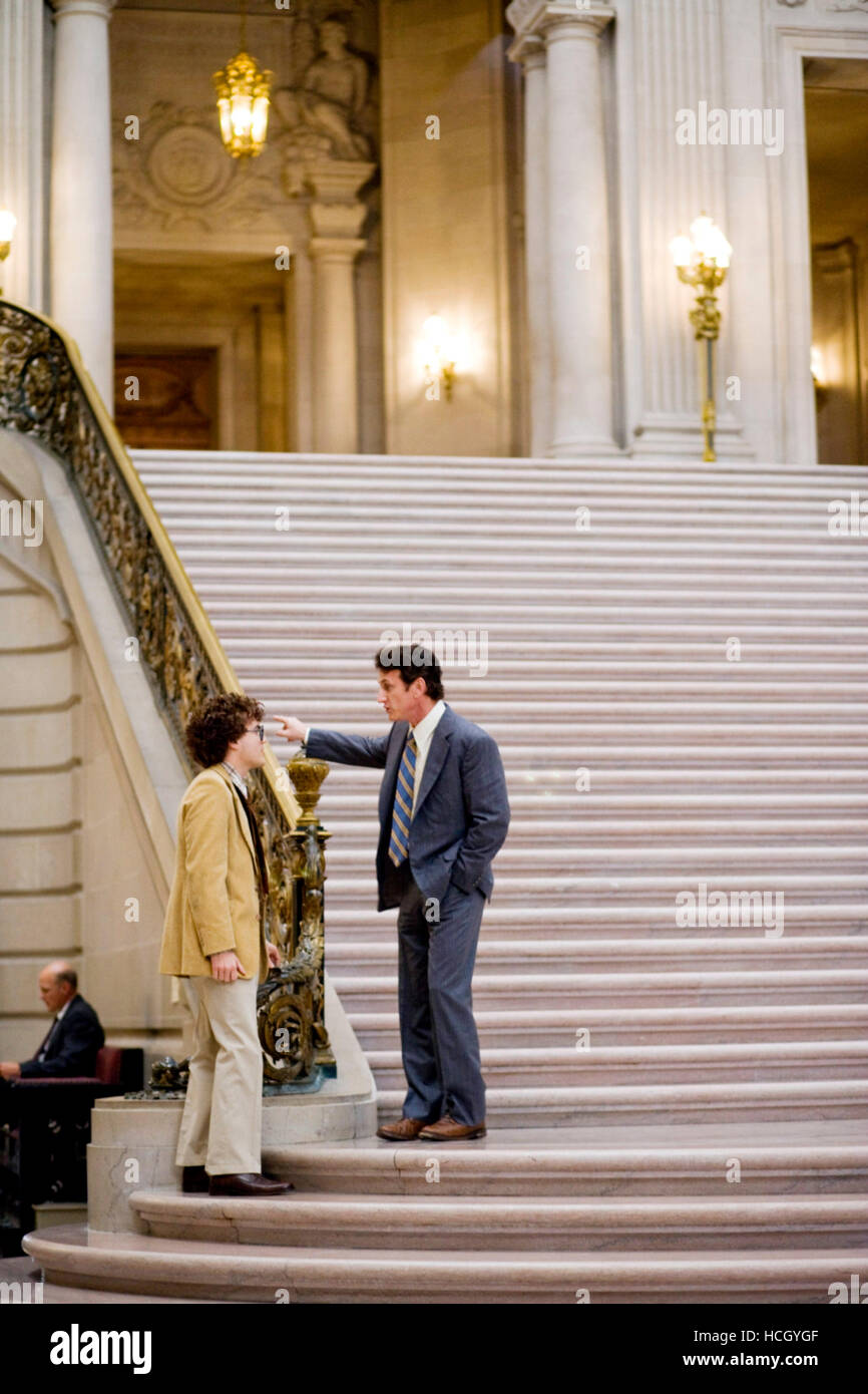 MILK, front, front, from left: Emile Hirsch, Sean Penn as Harvey Milk ...
