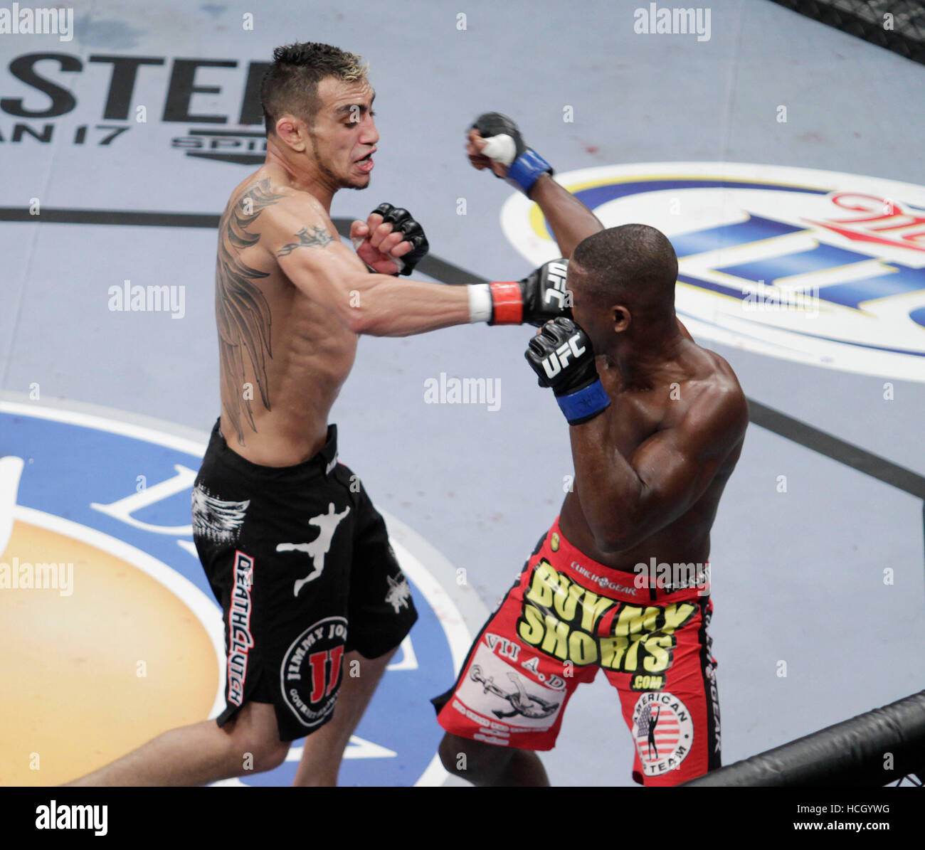 Tony Ferguson, left, fights Yves Edwards at The Ultimate Fighter 14 ...