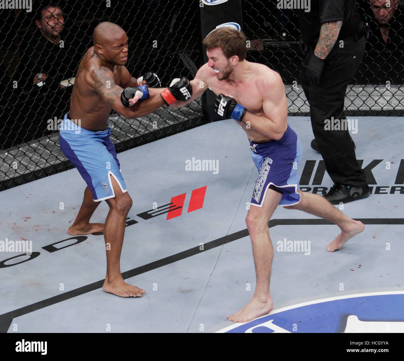 Marcus Brimage, left, fights Stephen Bass at The Ultimate Fighter 14 ...