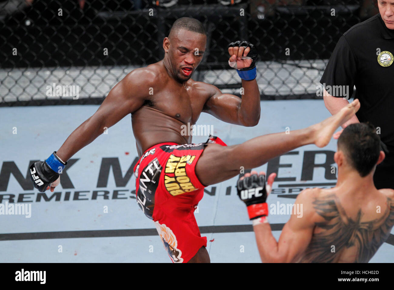 Yves Edwards, left, fights Tony Ferguson at The Ultimate Fighter 14 ...