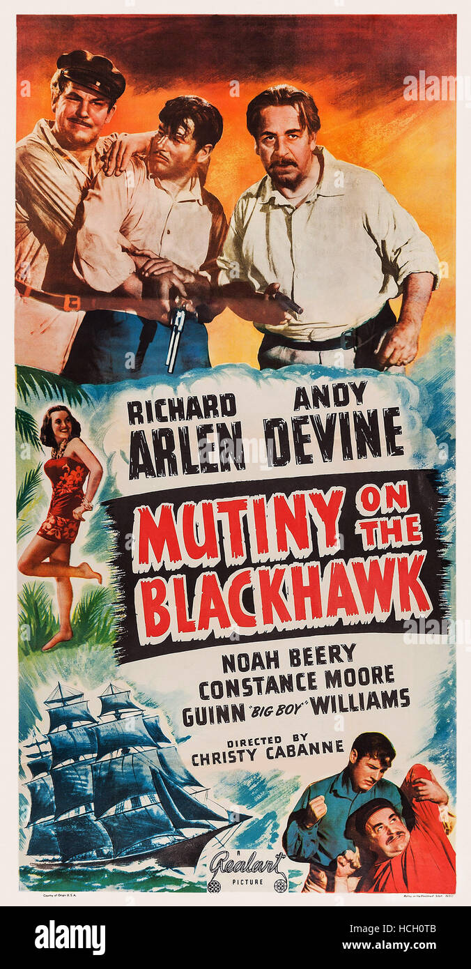 MUTINY ON THE BLACKHAWK, US poster art, top from left: Guinn 'Big Boy ...