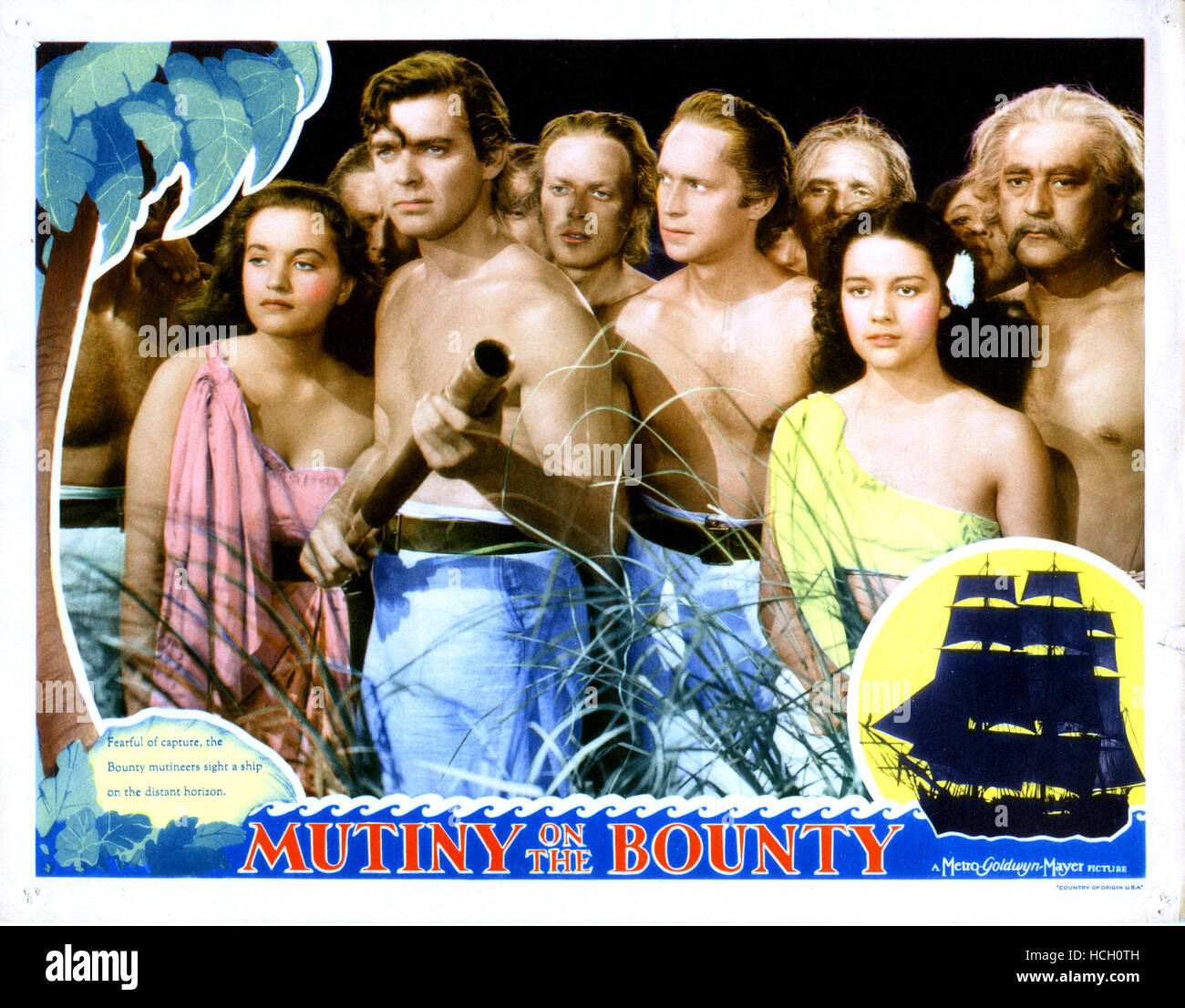 MUTINY ON THE BOUNTY, Mamo Clark (left), Clark Gable (left of center ...