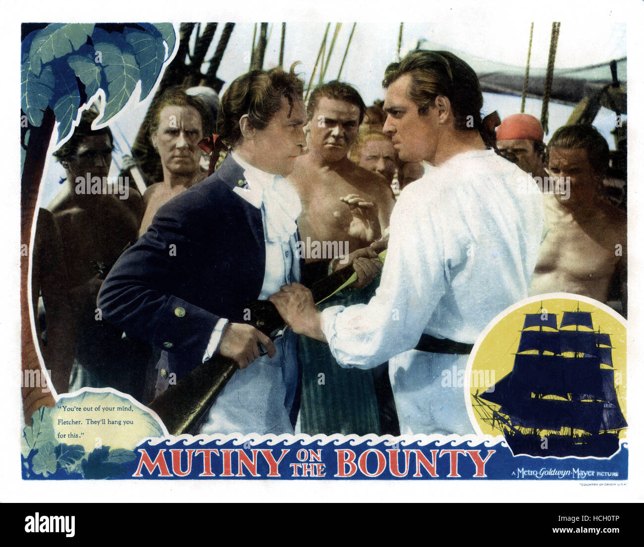 MUTINY ON THE BOUNTY, from left, Franchot Tone, Clark Gable, 1935 Stock ...