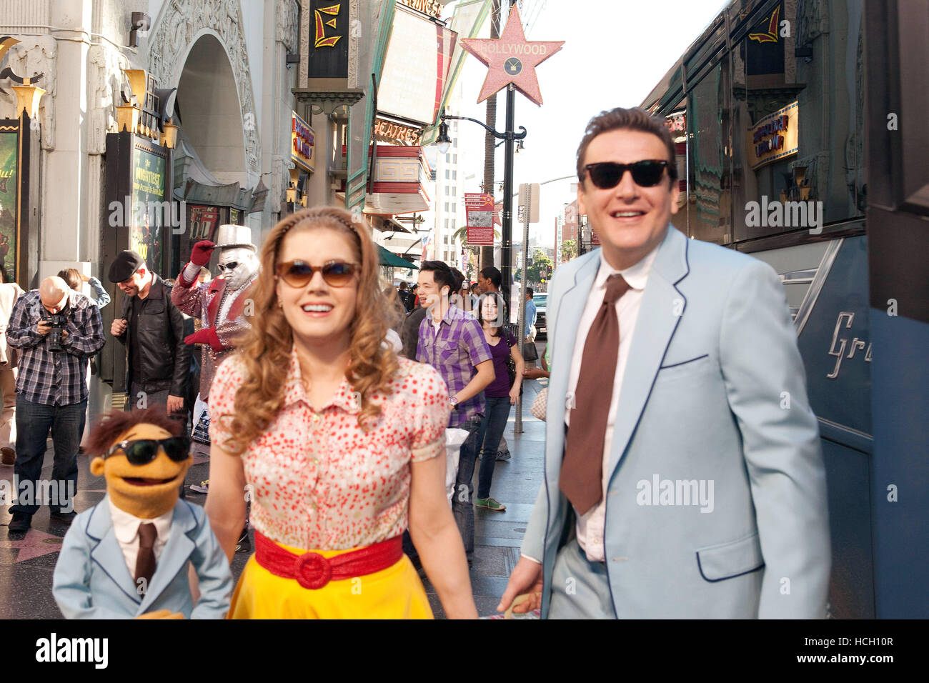 THE MUPPETS, l-r: Walter, Amy Adams, Jason Segel, 2011, ph: Scott ...