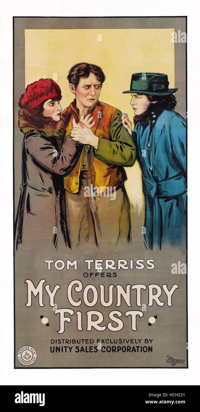 MY COUNTRY FIRST, US poster art, center: Tom Terriss, 1916 Stock Photo ...