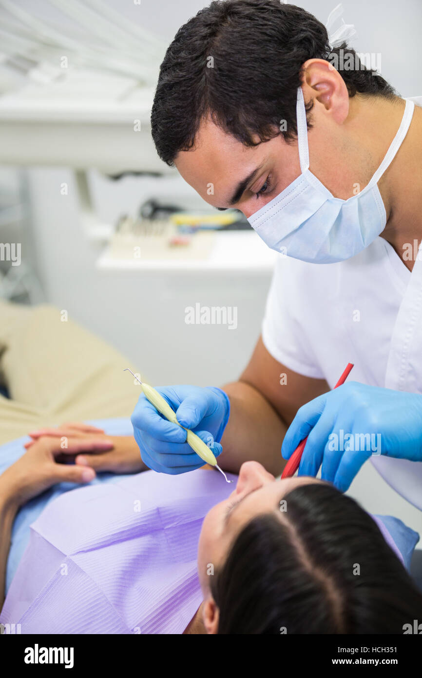 Dentist doing oral check up of the female patient Stock Photo - Alamy