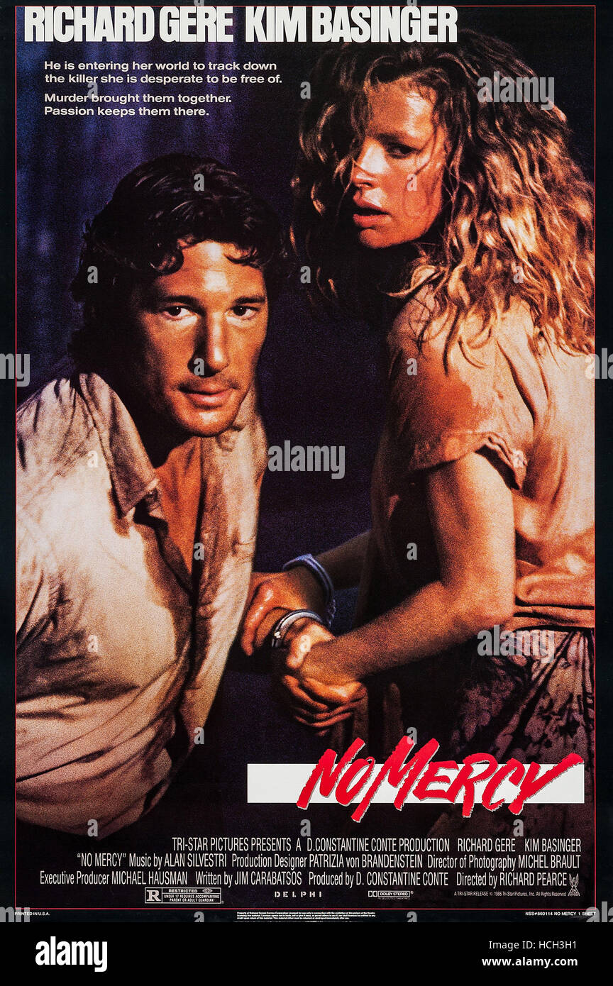 NO MERCY, US poster art, from left: Richard Gere, Kim Basinger, 1986 ...