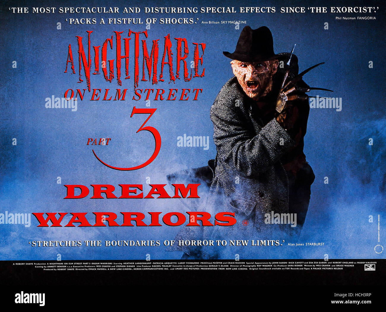 A NIGHTMARE ON ELM STREET 3: DREAM WARRIORS, British poster art, Robert ...