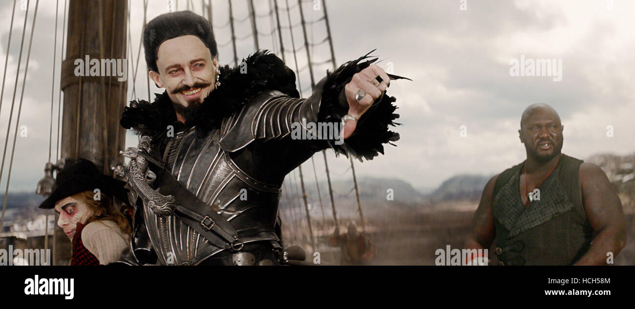 PAN, from left: Hugh Jackman as Blackbeard, Nonso Anozie, 2015 ...
