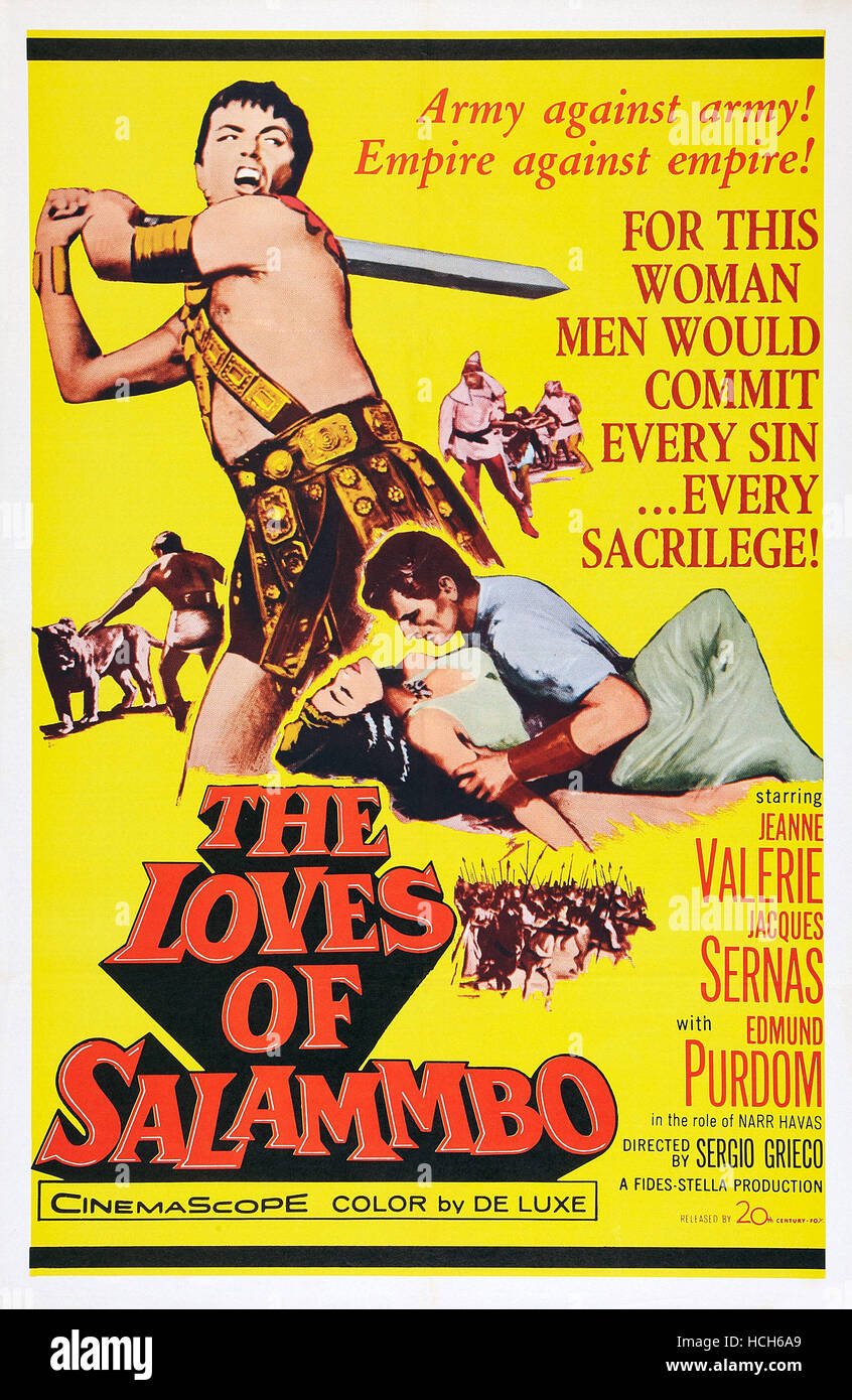 THE LOVES OF SALAMMBO, (aka SALAMBO), US poster art, center: Jeanne ...