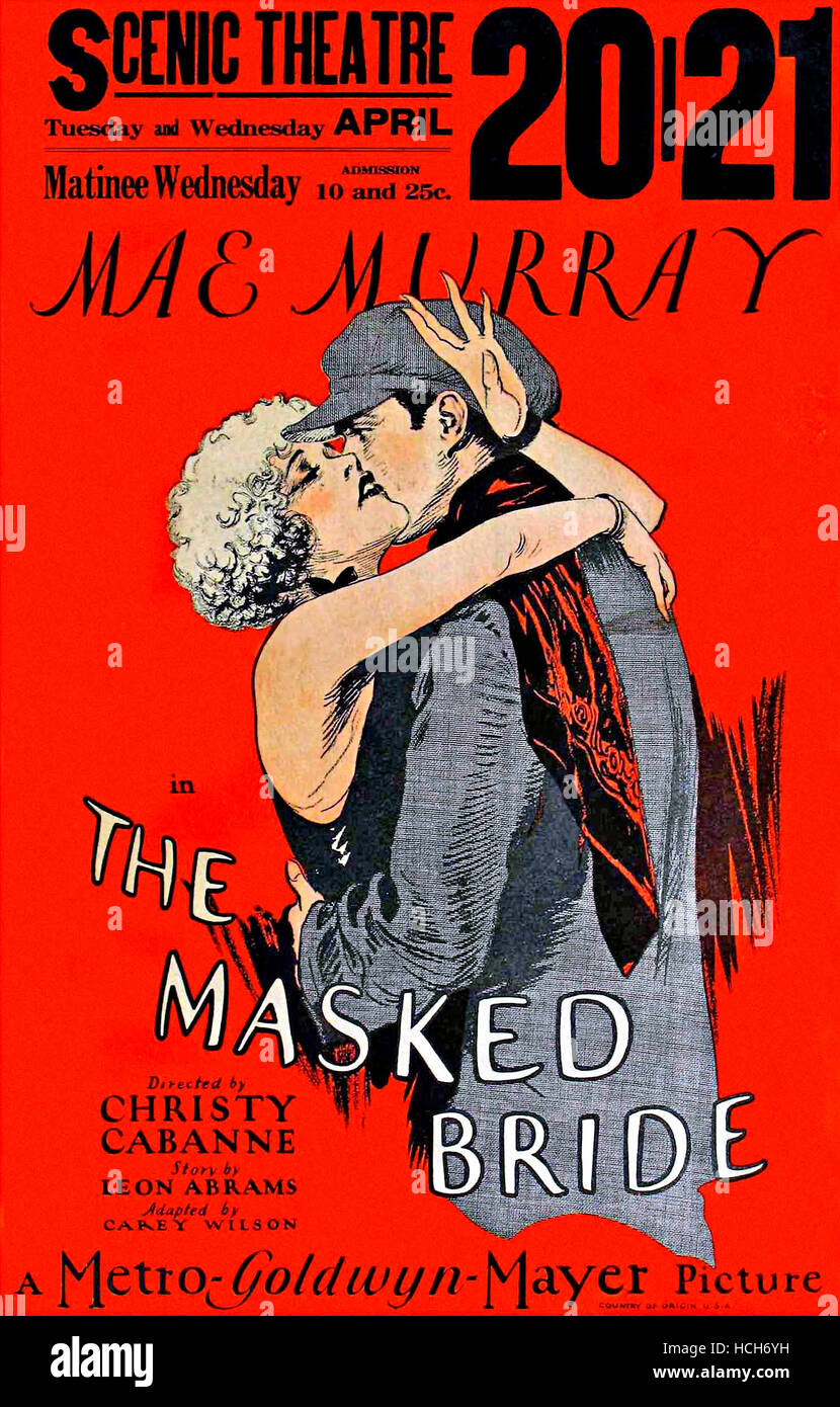THE MASKED BRIDE, from left, Mae Murray, Basil Rathbone, 1925 Stock ...