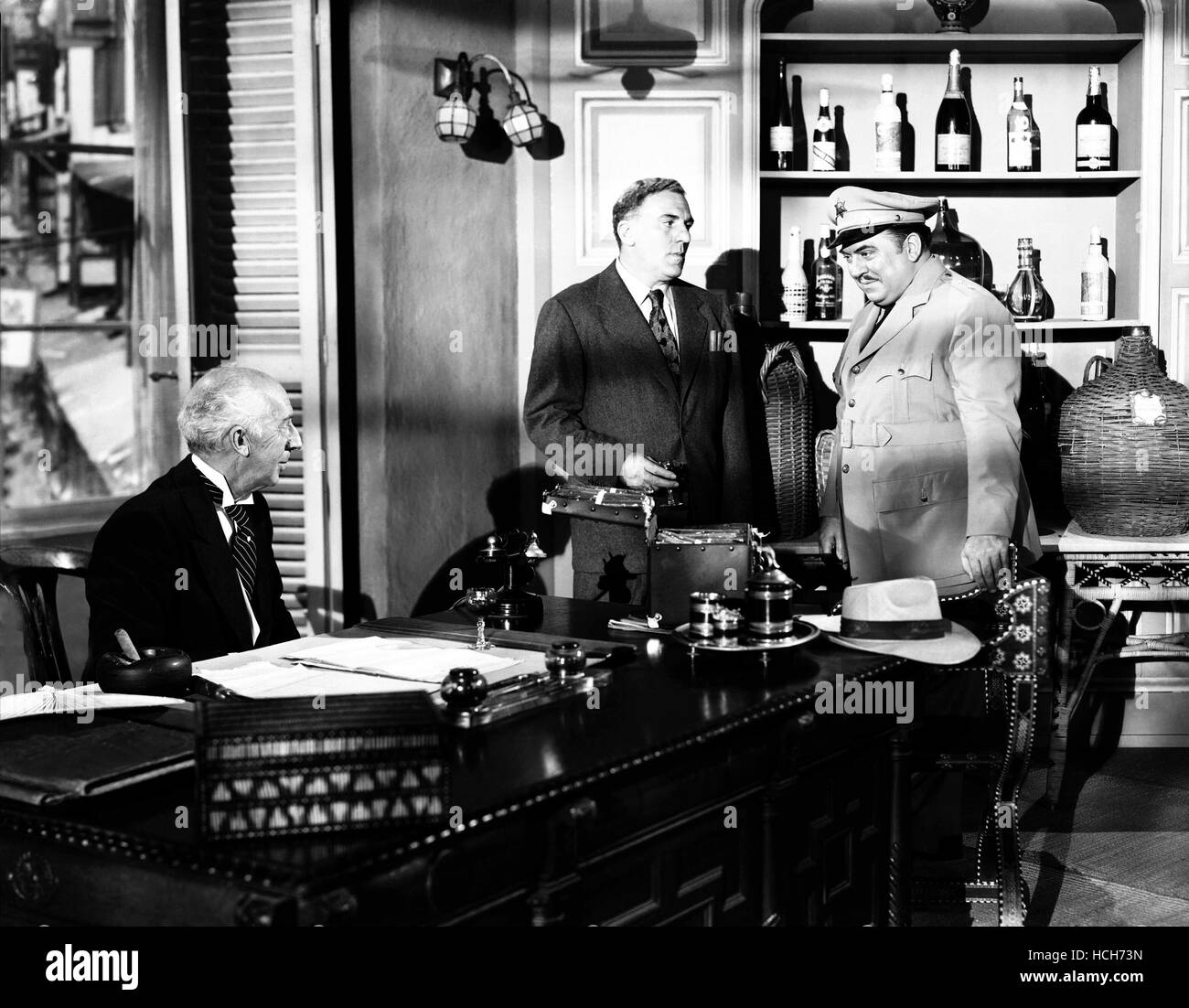 MACAO, from left: Vladimir Sokoloff, William Bendix, Thomas Gomez, 1952 ...