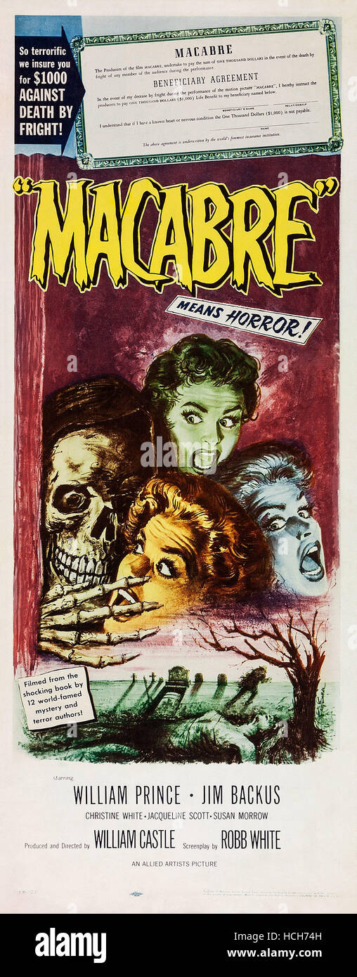 MACABRE, US poster art, 1958 Stock Photo - Alamy