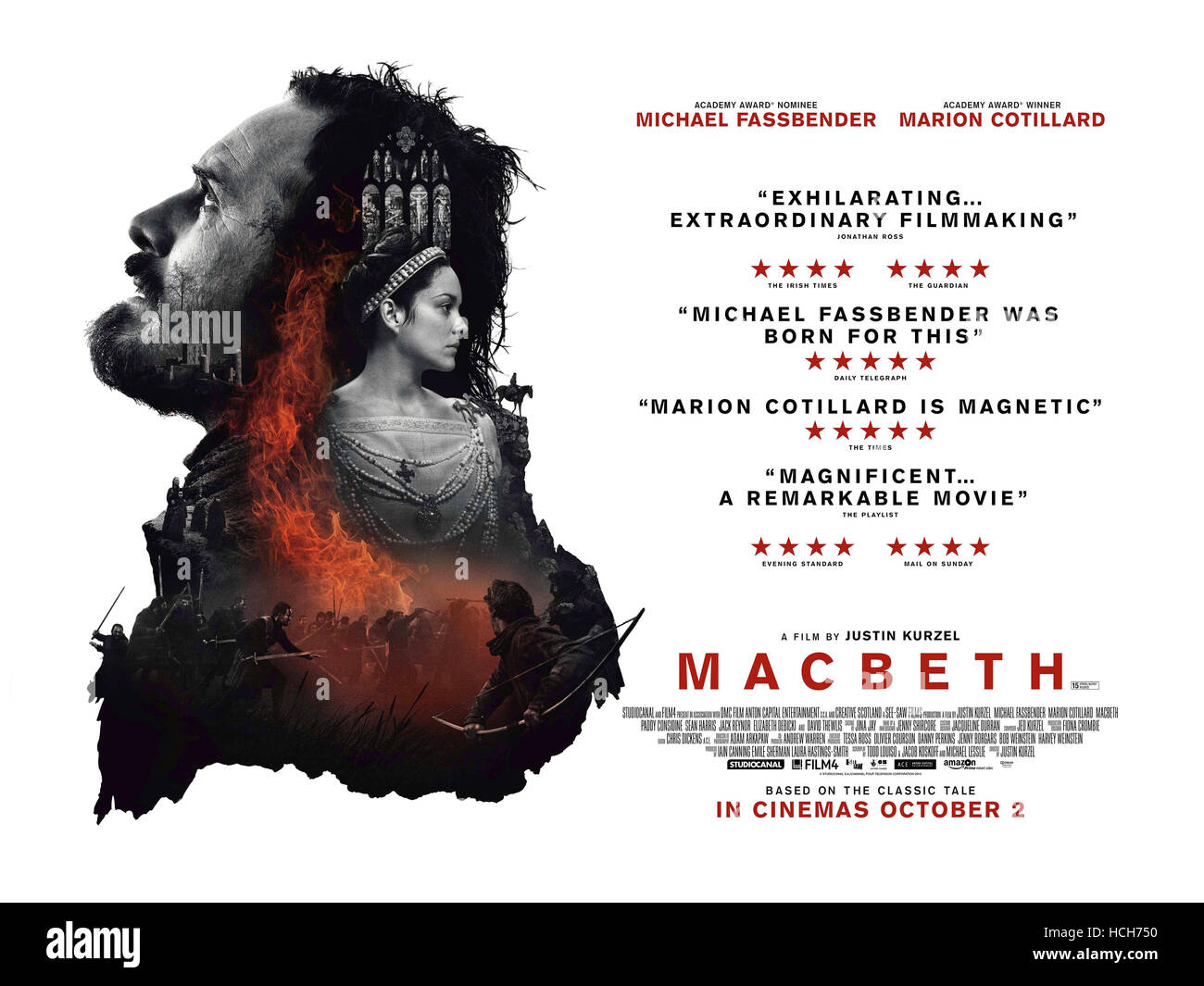 MACBETH, British poster art, from left: Michael Fassbender as Macbeth ...