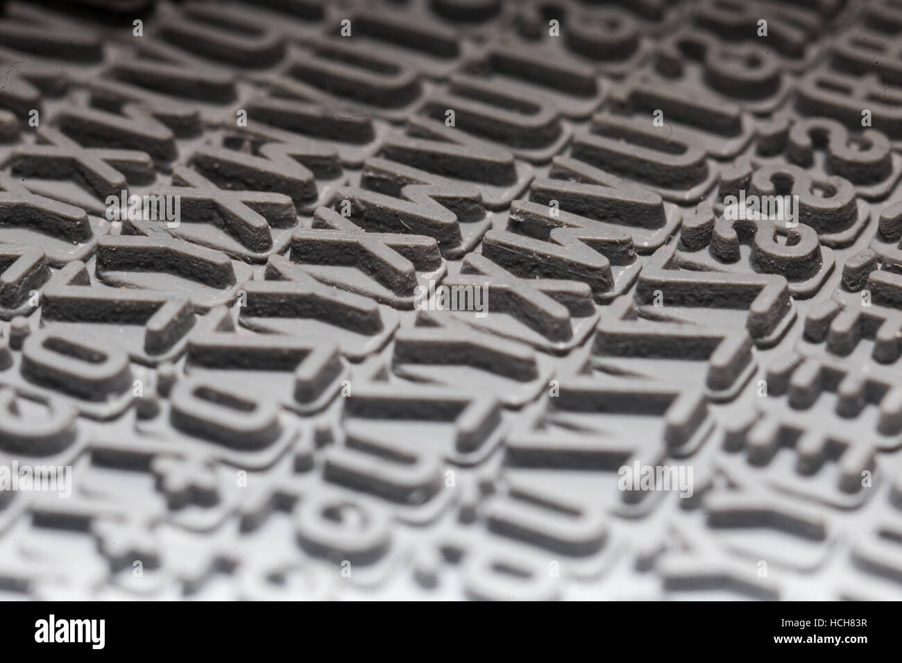 Section of rubber stamp selection of letters and symbols Stock Photo ...