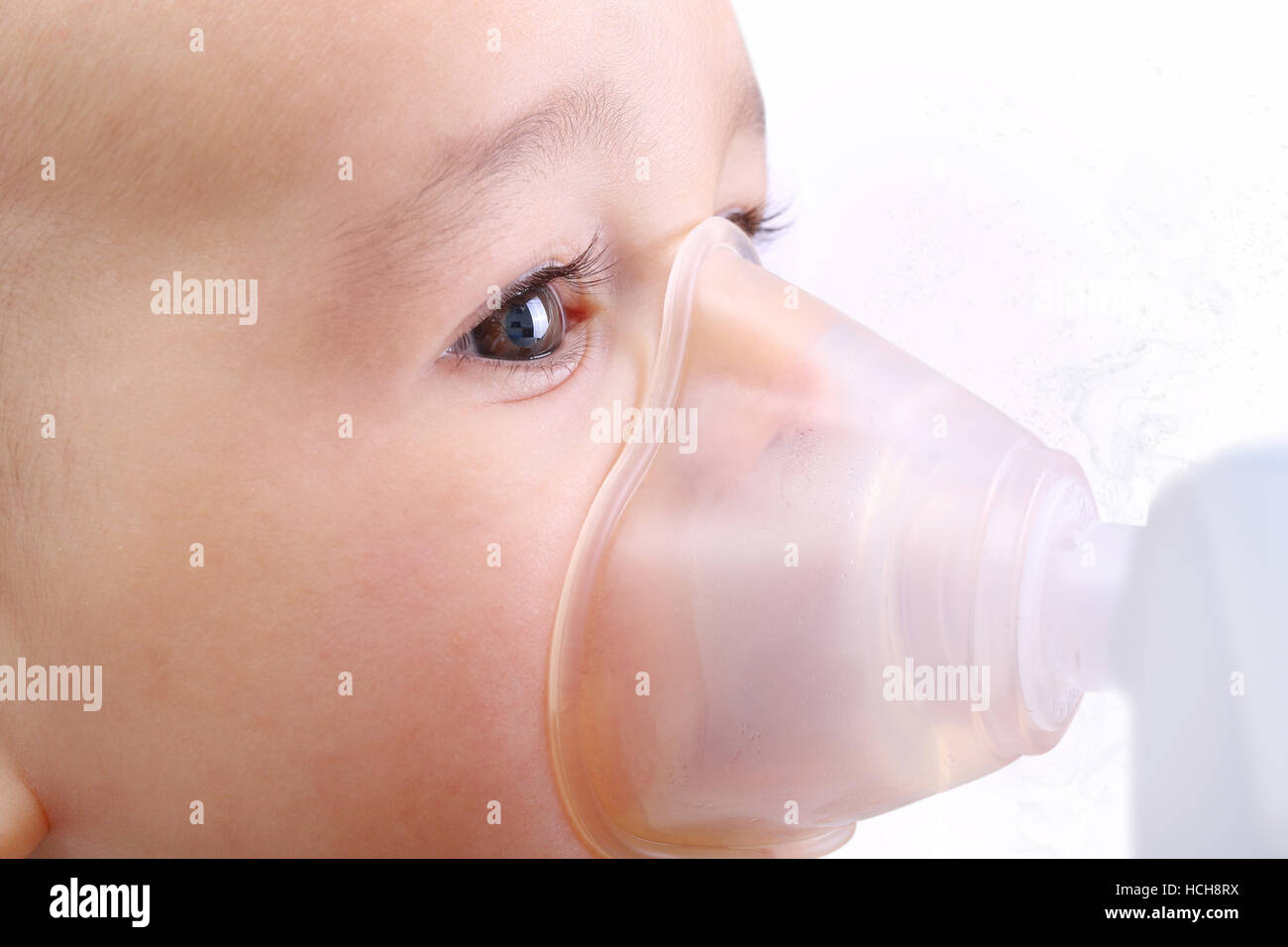 Boy makes inhalation Stock Photo - Alamy