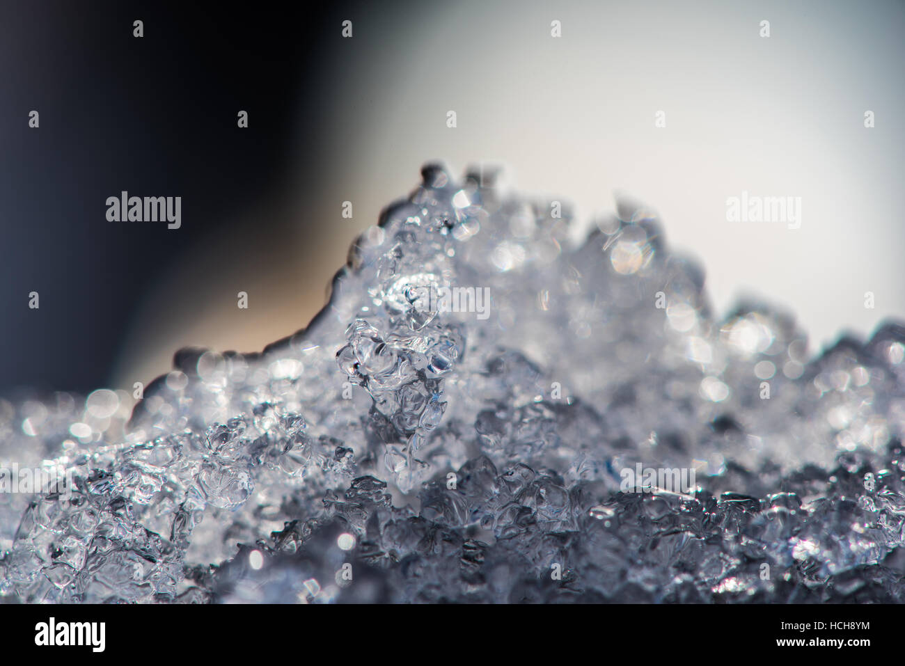 Ice crystals melting close up Stock Photo - Alamy