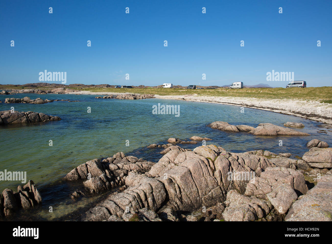 Isle of Mull Scotland beautiful Scottish beach with motorhomes at ...