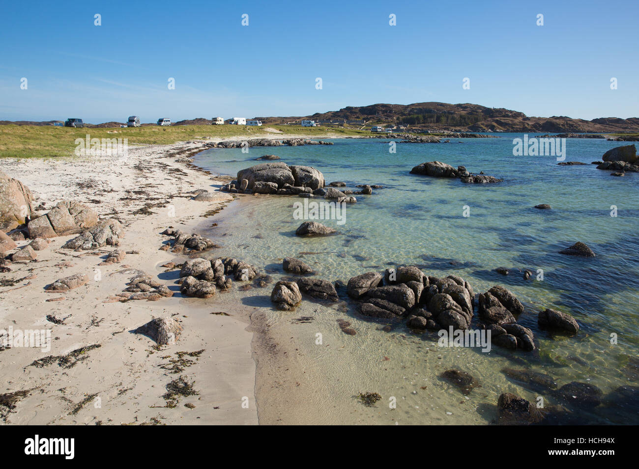 Isle of Mull Scotland beautiful Scottish beach at Fidden near Iona with ...