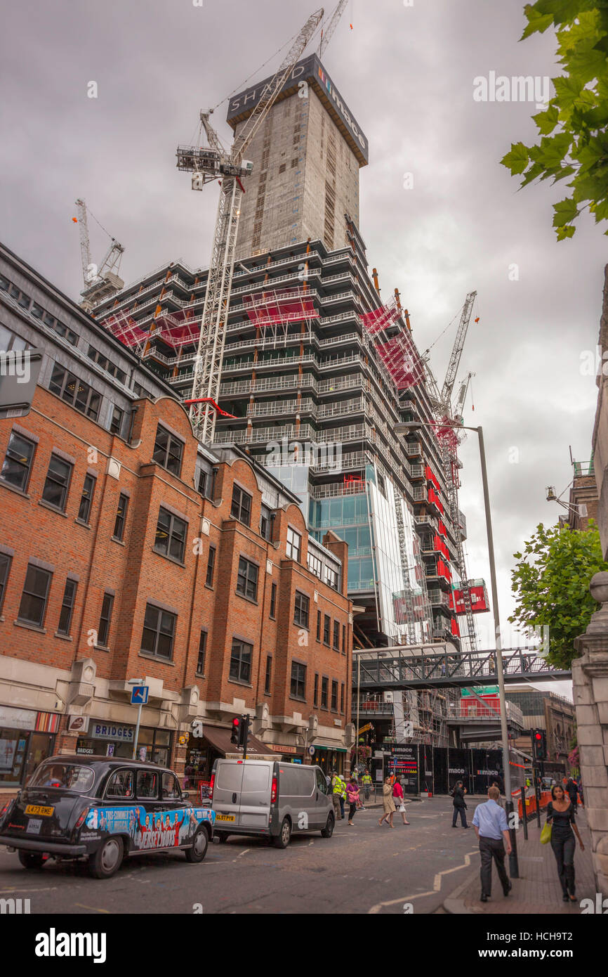 Early stages of the Shard under construction, London, UK Stock Photo ...