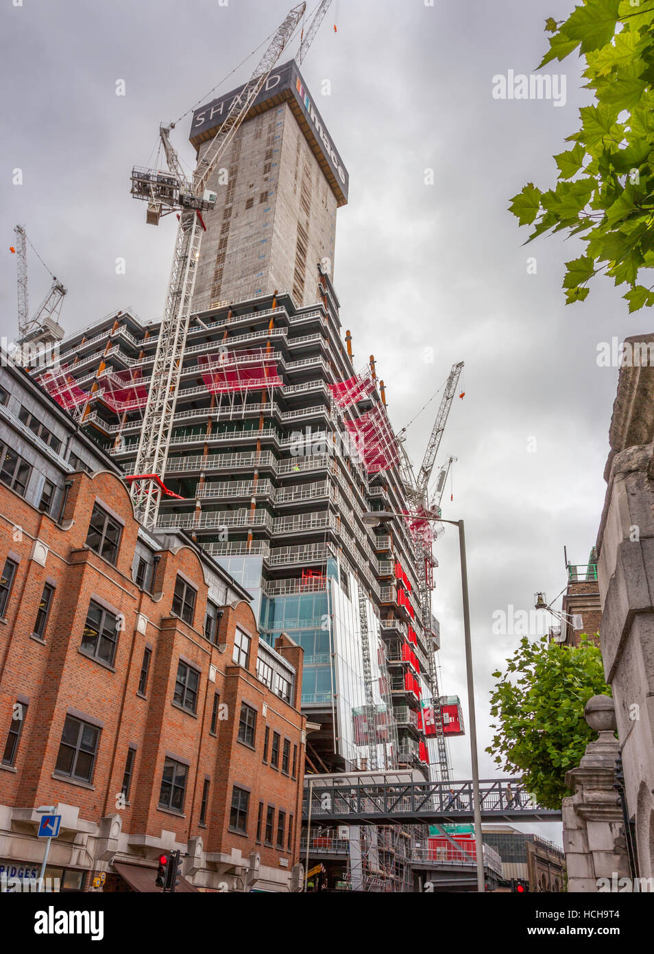 Early stages of the Shard under construction, London, UK Stock Photo ...
