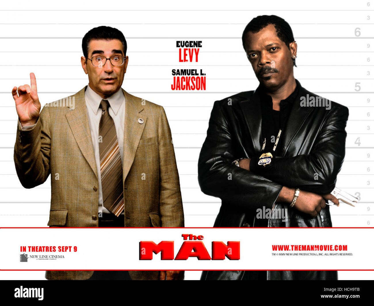 THE MAN, British poster, from left: Eugene Levy, Samuel L. Jackson ...