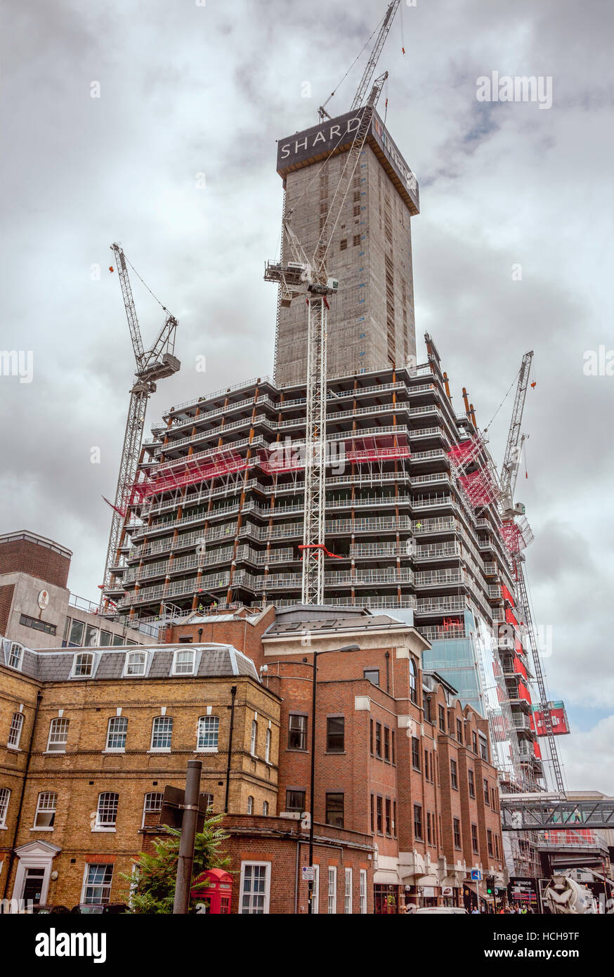 Early stages of the Shard under construction, London, UK Stock Photo ...