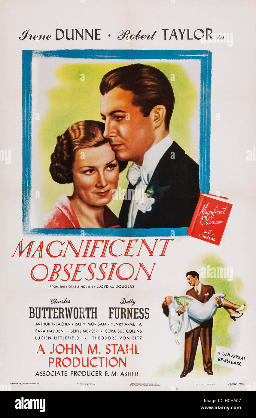 MAGNIFICENT OBSESSION, US poster art, from left: Irene Dunne, Robert ...