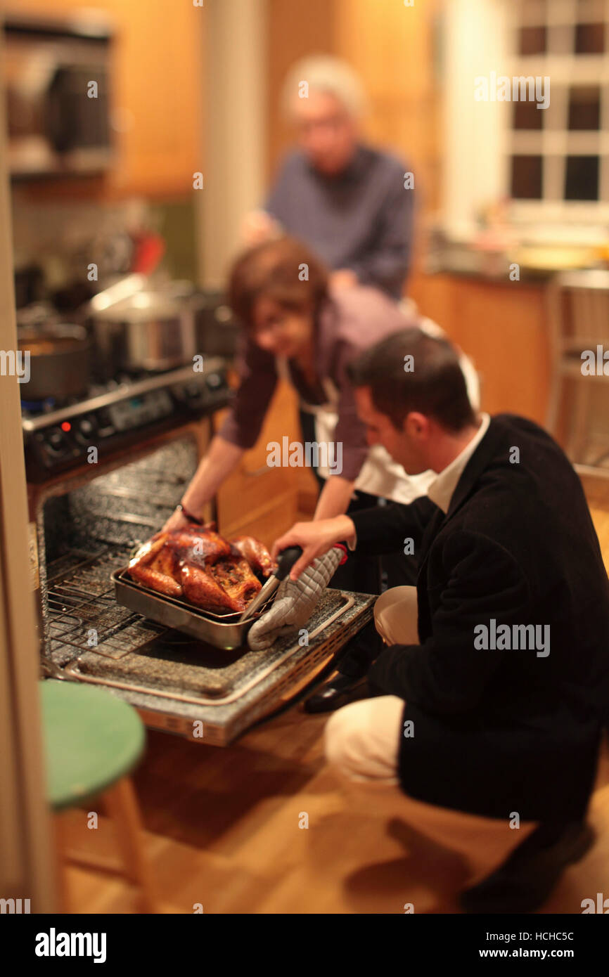 Preparation of a traditional american thanksgiving meal hi-res stock ...