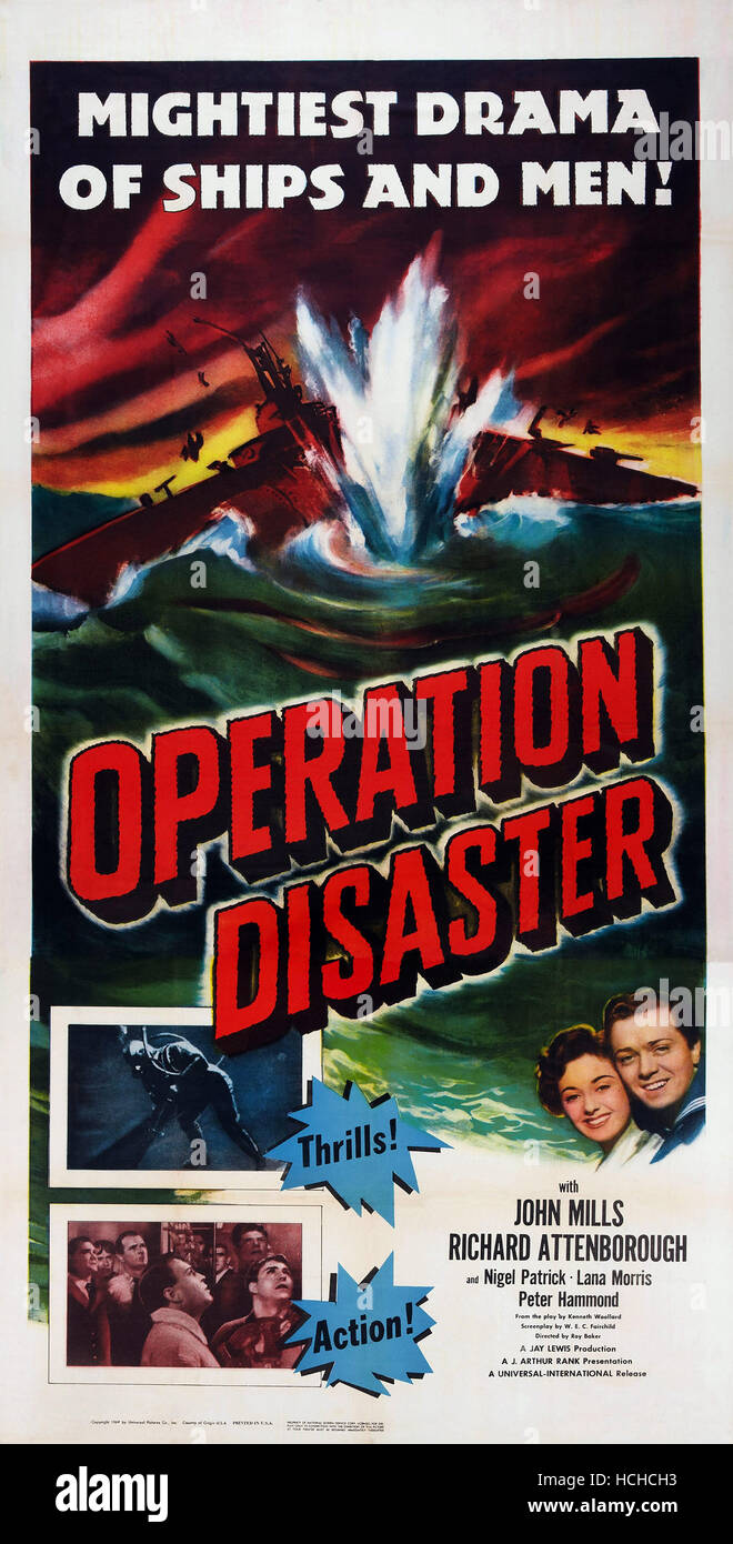 MORNING DEPARTURE, (aka OPERATION DISASTER), US poster art, bottom ...