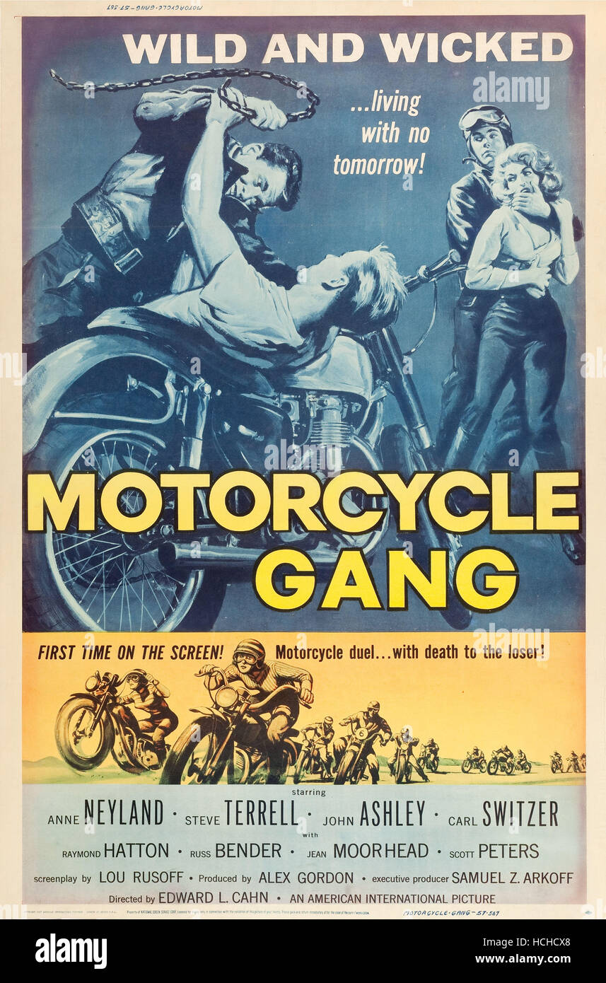 MOTORCYCLE GANG, poster art, 1957 Stock Photo - Alamy
