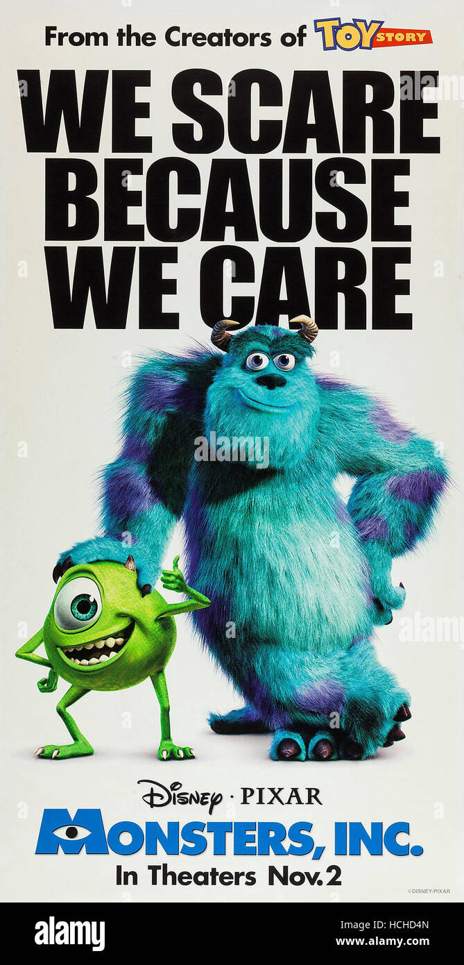 MONSTERS INC., US advance poster art, from left: Mike Wazowski, Sulley ...