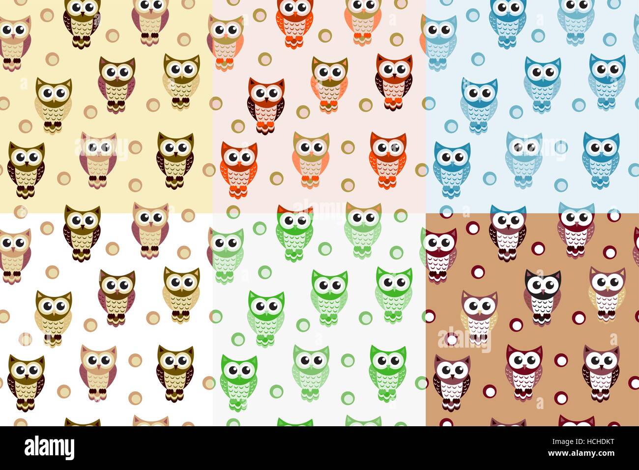 Kids seamless pattern with owls. Owl endless background, texture ...