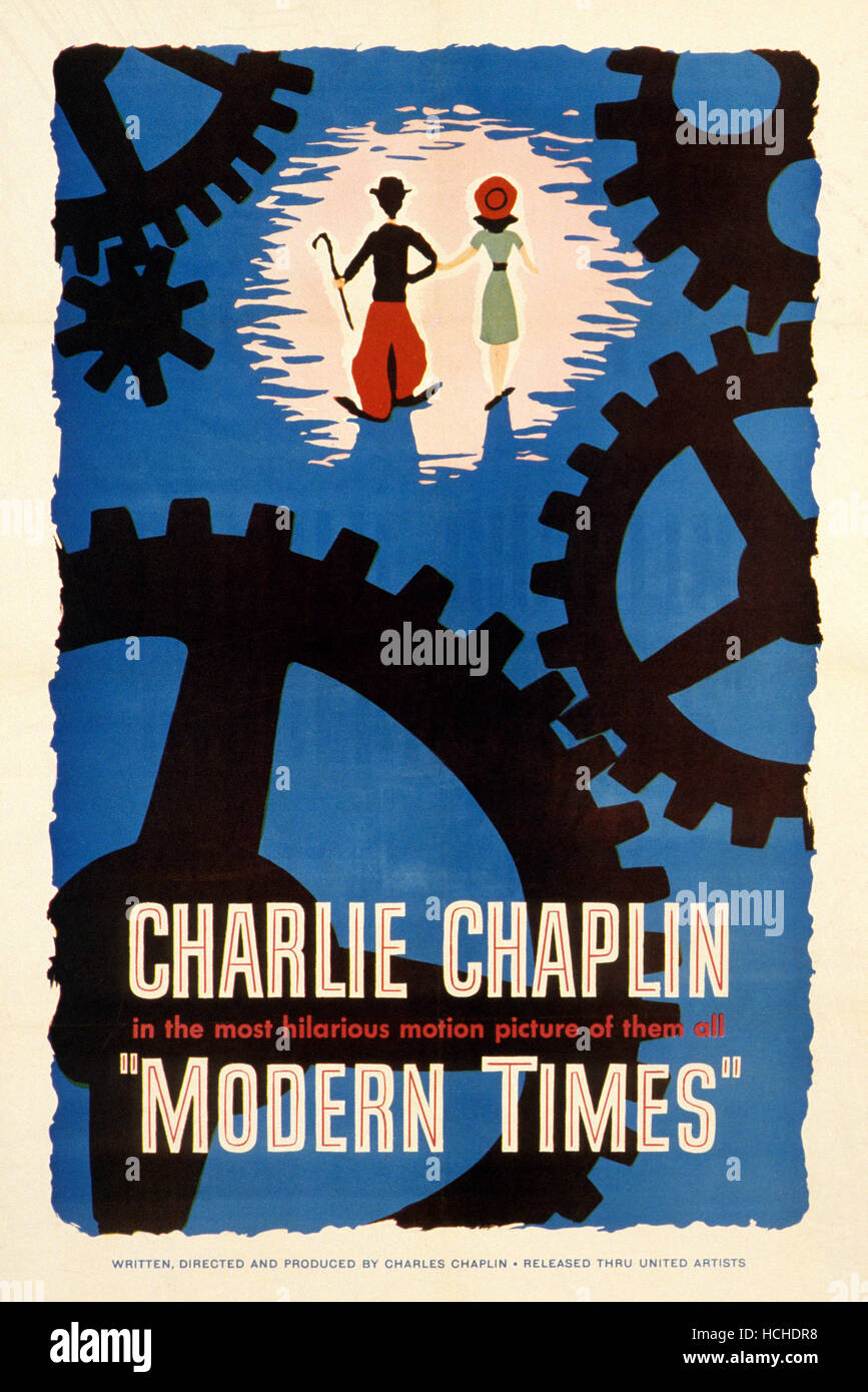 MODERN TIMES, from left on 1959 rerelease poster art: Charlie Chaplin ...