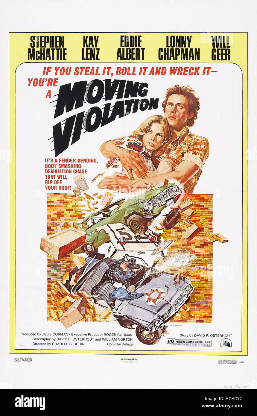MOVING VIOLATION, US poster, top from left: Kay Lenz, Stephen McHattie, 1976, TM & Copyright ...