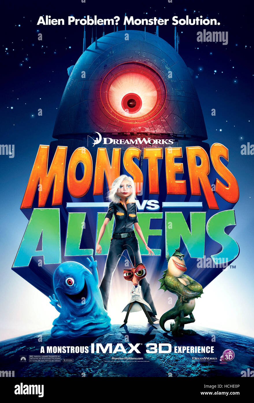 MONSTERS VS. ALIENS, from left: B.O.B. (voice: Seth Rogen), Ginormica ...