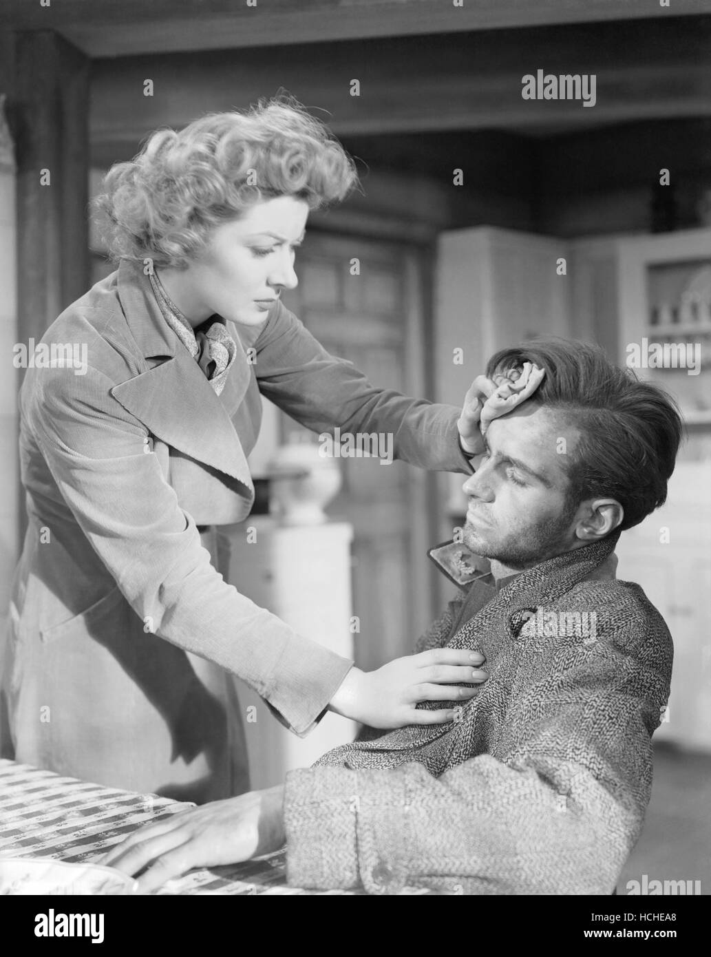 MRS. MINIVER, from left: Greer Garson, Helmut Dantine, 1942 Stock Photo ...