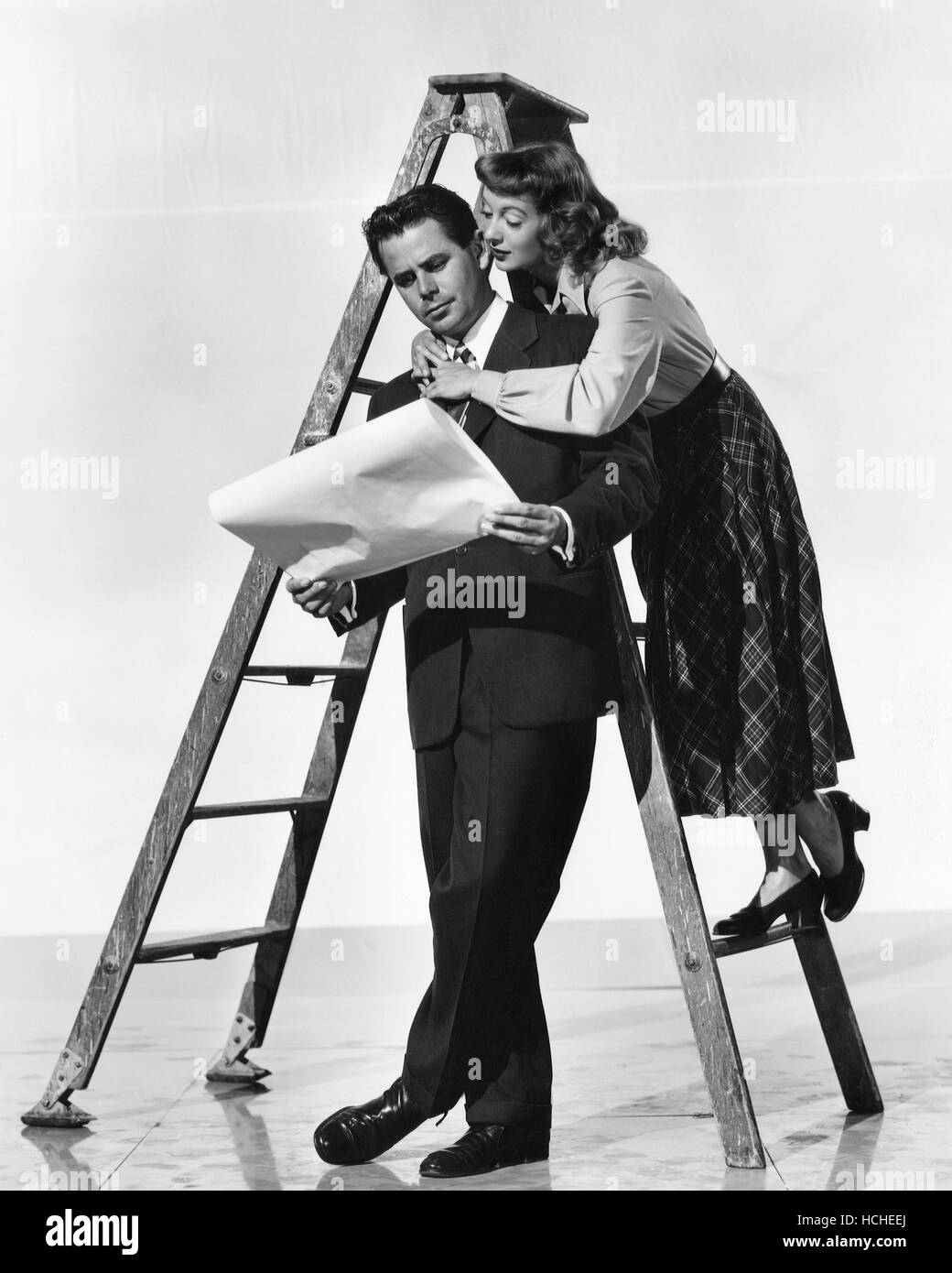 MR SOFT TOUCH, from left: Glenn Ford, Evelyn Keyes, 1949 Stock Photo ...