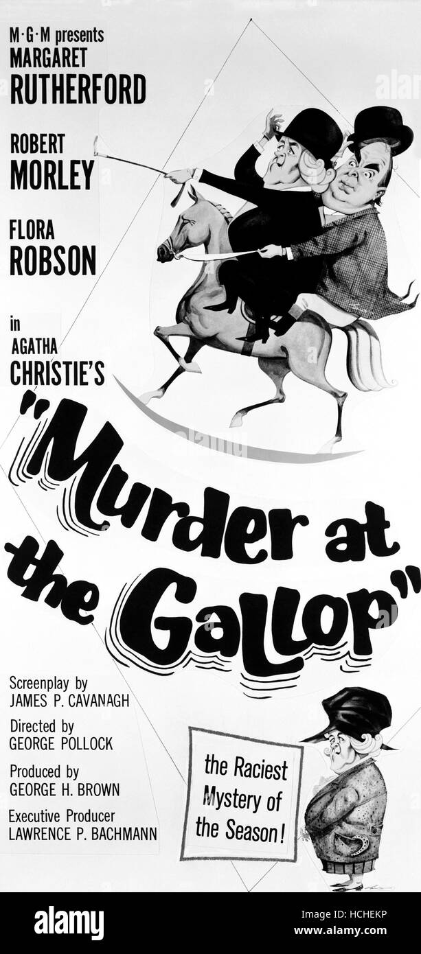 MURDER AT THE GALLOP, top from left: Margaret Rutherford as Miss Marple ...